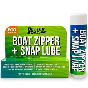 zipper wax & zip lube marine grade zipper lubricant stick zipper lubricate with ease boat, canvas, bimini snap, metal zippers, jackets, coolers, vinyl panels, wetsuit & drysuit no oil & graphite mess