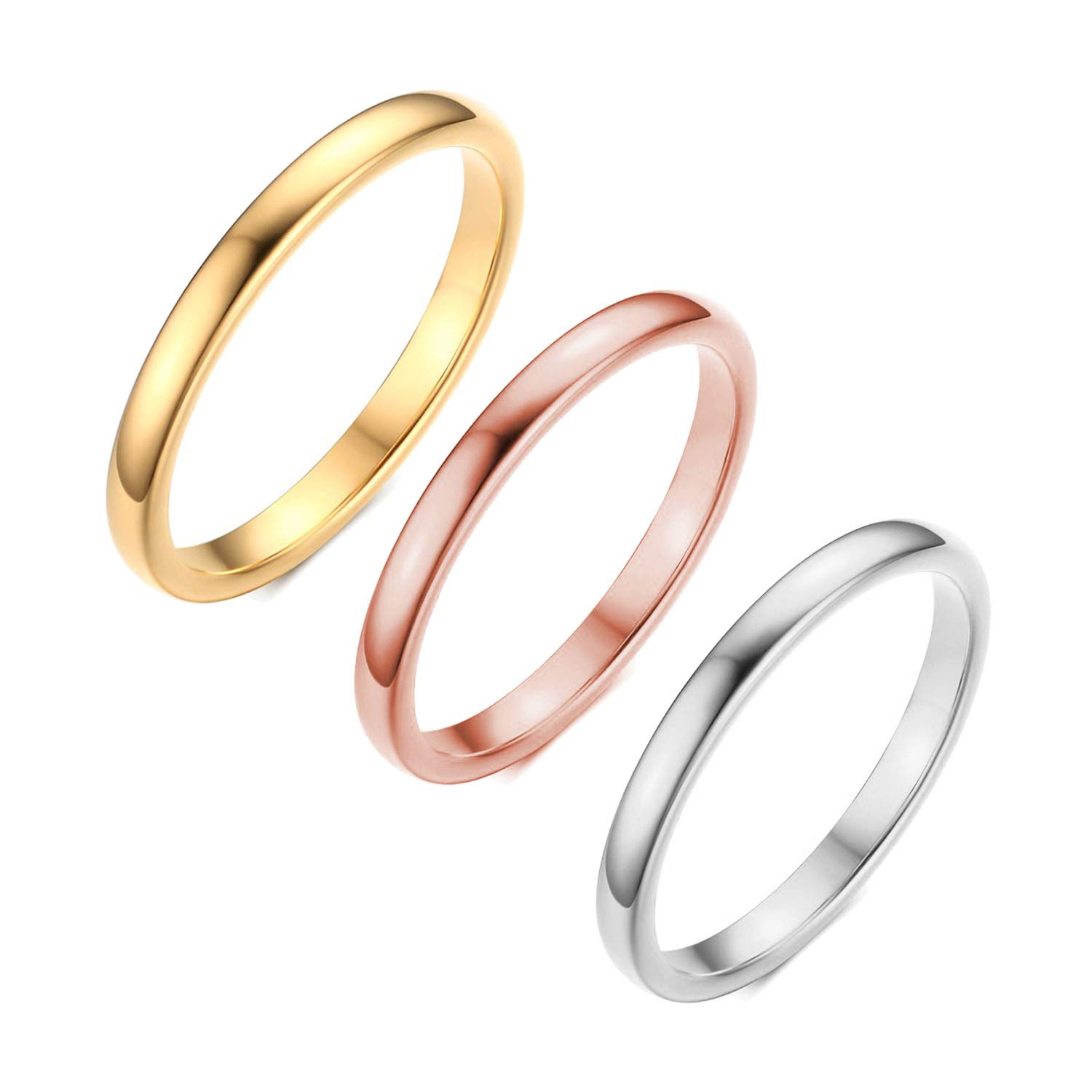 HUASAI 3Pcs Tungsten Stackable Rings Set for Women Dainty Engagement Jewelry Girl Gift (6)