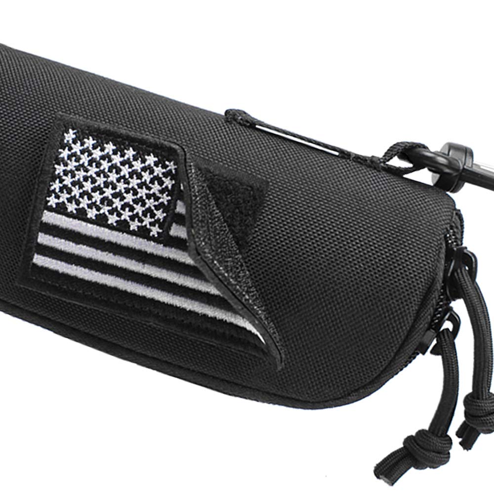 EZESO ESSENTIAL SKINCARE Tactical Molle Sunglasses Case, Zipper Eyeglasses Sunglasses Bag Glasses Box (Black)