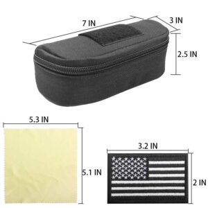 EZESO ESSENTIAL SKINCARE Tactical Molle Sunglasses Case, Zipper Eyeglasses Sunglasses Bag Glasses Box (Black)