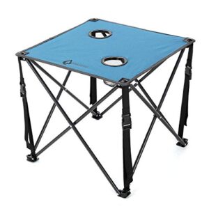 ARROWHEAD OUTDOOR 26” (66cm) Heavy-Duty Portable Camping Folding Table, 2 Cup Holders, Compact, Square, Carrying Case Included, Steel Frame, High-Grade 600D Canvas, USA-Based Support