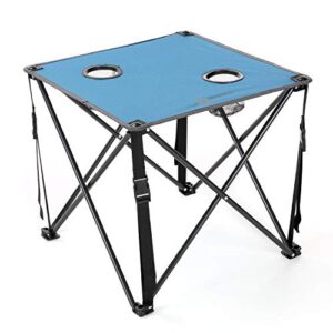 ARROWHEAD OUTDOOR 26” (66cm) Heavy-Duty Portable Camping Folding Table, 2 Cup Holders, Compact, Square, Carrying Case Included, Steel Frame, High-Grade 600D Canvas, USA-Based Support