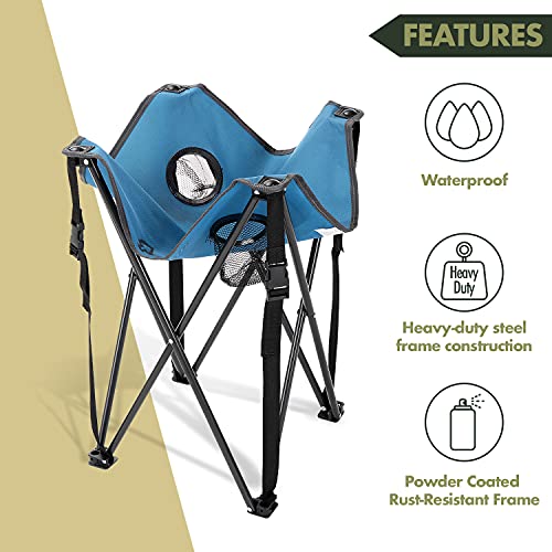 ARROWHEAD OUTDOOR 26” (66cm) Heavy-Duty Portable Camping Folding Table, 2 Cup Holders, Compact, Square, Carrying Case Included, Steel Frame, High-Grade 600D Canvas, USA-Based Support