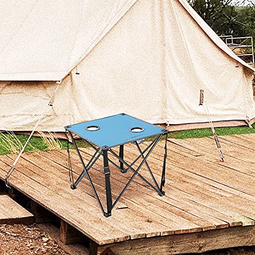 ARROWHEAD OUTDOOR 26” (66cm) Heavy-Duty Portable Camping Folding Table, 2 Cup Holders, Compact, Square, Carrying Case Included, Steel Frame, High-Grade 600D Canvas, USA-Based Support