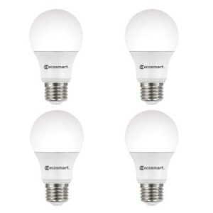 ecosmart 40-watt equivalent a19 dimmable energy star led light bulb soft white (4-pack)