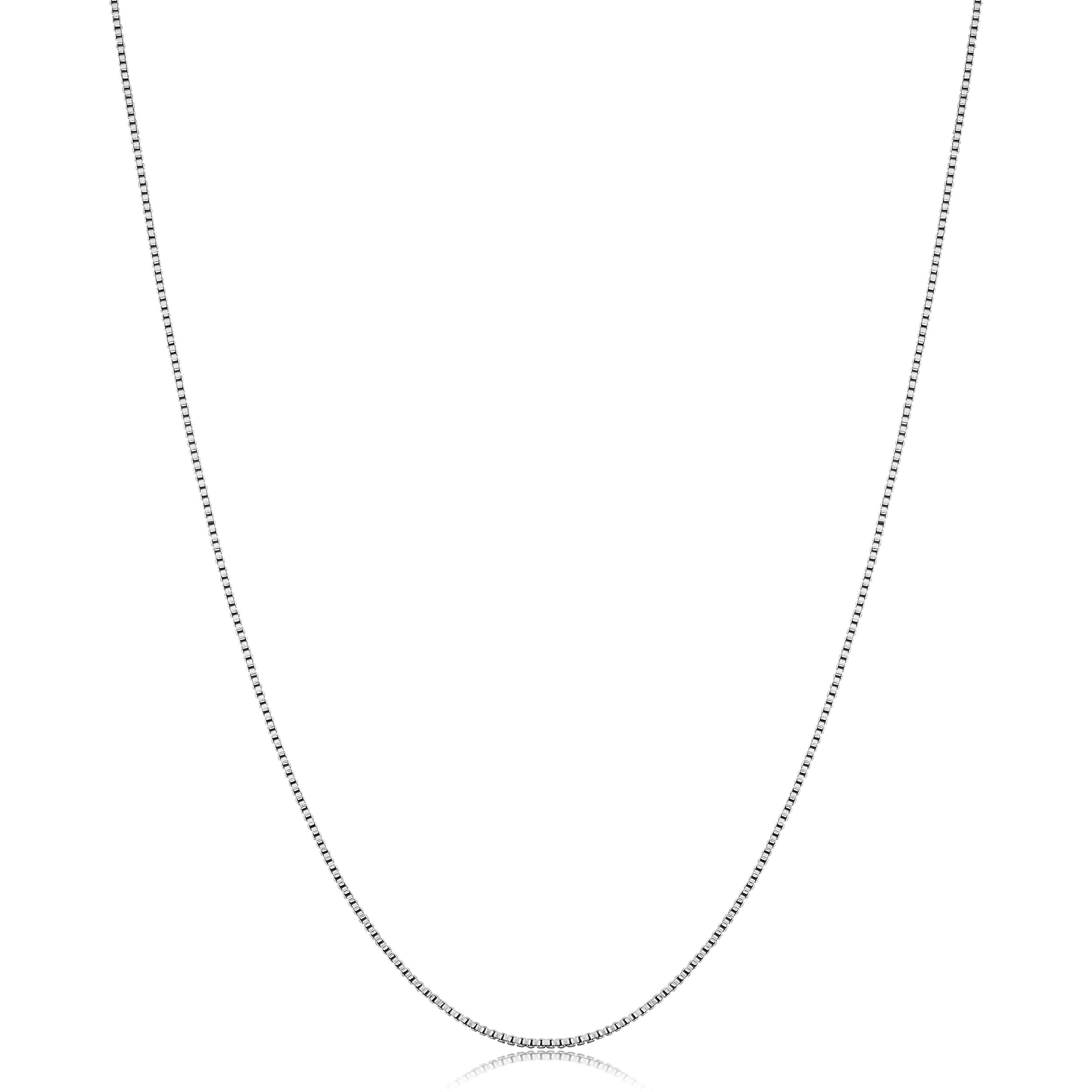 Kooljewelry Sterling Silver Venetian Box Chain Necklace (0.9 mm, 24 inch)