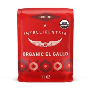 intelligentsia coffee, light roast ground coffee - organic el gallo 11 ounce bag with flavor notes of milk chocolate, honey and cola