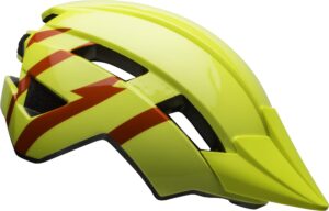 bell sidetrack ii youth bike helmet - strike gloss hi-viz/red (2023), universal youth (50-57 cm)