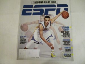 april 13, 2015 espn magazine featuring stephen curry -the hoop behind the hype -by david fleming* *the point guard issue*