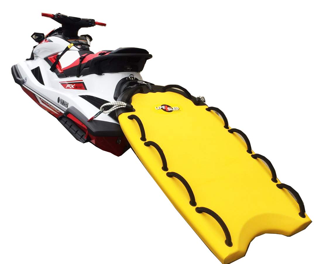 LS1 LifeSled 1.0 Water Rescue Sled for Extreme Extraction Conditions, Professional Emergency Water Extraction Board Used w/Jet Ski by Lifeguards, Fire & Rescue (Yellow)