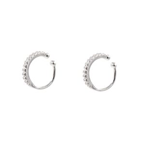 fake hoop earrings cz cubic zirconia cartilage earring 925 sterling silver earrings ear cuff huggie dainty minimal conch piercing non pierced ear pods clip on earrings for women silver