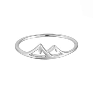 boma jewelry sterling silver mountain range peak ring, size 8