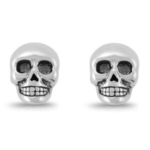 boma jewelry sterling silver skull skeleton stud earrings