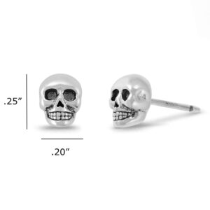 Boma Jewelry Sterling Silver Skull Skeleton Stud Earrings