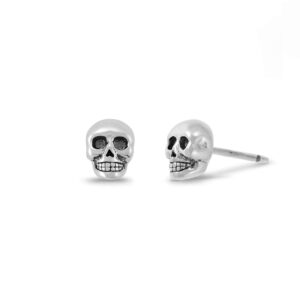 Boma Jewelry Sterling Silver Skull Skeleton Stud Earrings