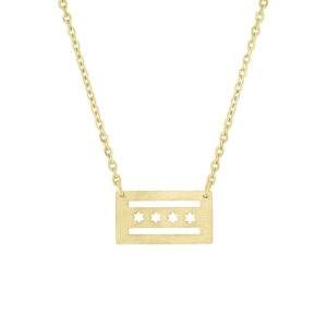 the colette collection chicago flag necklace (gold)