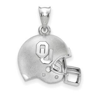 jewelry stores network university of oklahoma sooners school letters on football helmet pendant in sterling silver 16 mm x 20 mm