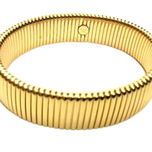 Marshal Metal Fashion Bracelet Omega Style Brass Polished Stretch Cobra Bracelet (Gold)