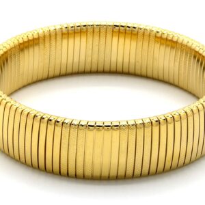 Marshal Metal Fashion Bracelet Omega Style Brass Polished Stretch Cobra Bracelet (Gold)