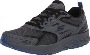 skechers mens go run consistent - performance running & walking shoe sneaker, charcoal/blue, 12 us