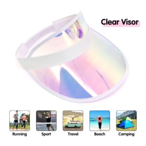 Surkat Plastics Clear Translucent Sun Visor Hat Golf Beach Tennis Poker Sun Visors Caps UV Protection Colorful Headband Sun Shade Hat