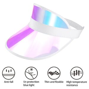 Surkat Plastics Clear Translucent Sun Visor Hat Golf Beach Tennis Poker Sun Visors Caps UV Protection Colorful Headband Sun Shade Hat