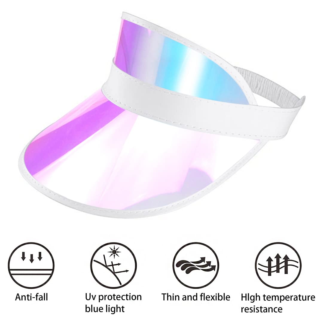 Surkat Plastics Clear Translucent Sun Visor Hat Golf Beach Tennis Poker Sun Visors Caps UV Protection Colorful Headband Sun Shade Hat