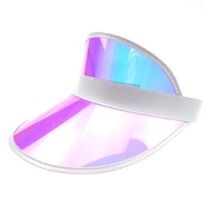 Surkat Plastics Clear Translucent Sun Visor Hat Golf Beach Tennis Poker Sun Visors Caps UV Protection Colorful Headband Sun Shade Hat