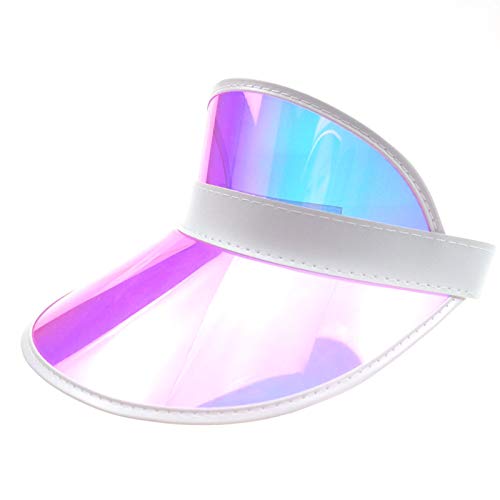 Surkat Plastics Clear Translucent Sun Visor Hat Golf Beach Tennis Poker Sun Visors Caps UV Protection Colorful Headband Sun Shade Hat