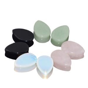 joytoyou 8pcs 00g teardrop ear gauge plugs tunnels saddle expander piercing jewelry