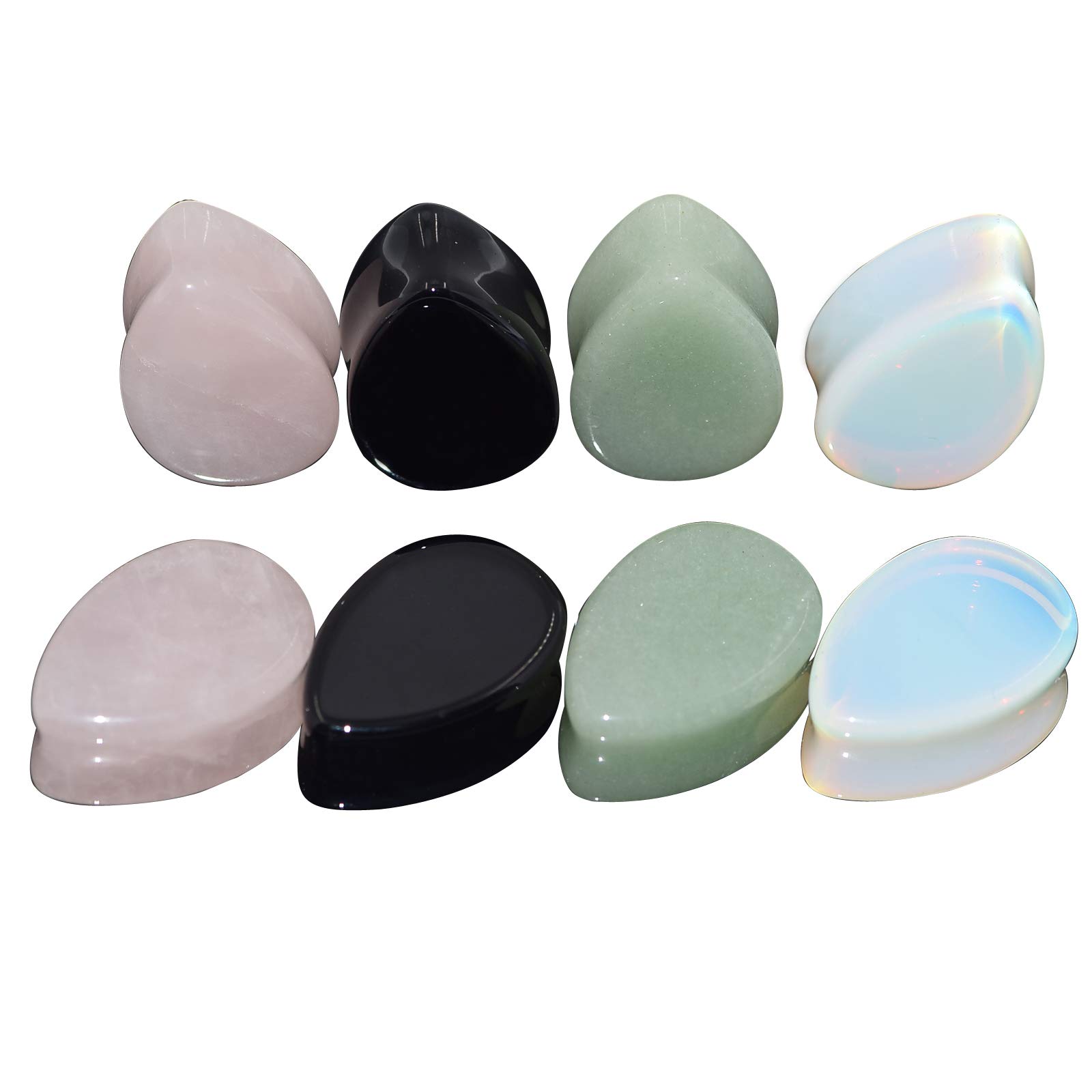 JOYTOYOU 8Pcs 00g Teardrop Ear Gauge Plugs Tunnels Saddle Expander Piercing Jewelry