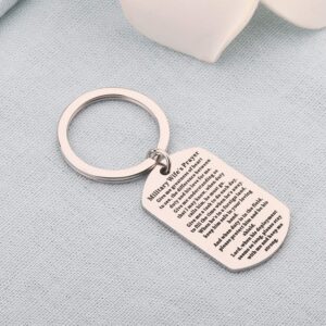 bobauna Military Wife Prayer Keychain Please Stay With Me And Keep Me Strong Deployment Army Gift (military wife's prayer keychain)