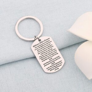 bobauna Military Wife Prayer Keychain Please Stay With Me And Keep Me Strong Deployment Army Gift (military wife's prayer keychain)