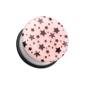 covet jewelry glow in the dark multi star single flared ear gauge plug (7/8" (22mm))