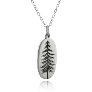 fashionjunkie4life pine tree necklace | 18” sterling silver necklace with sterling silver pine tree charm | sterling silver jewelry for men & women