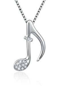 vanlams s925 sterling silver musical note necklace for women girlfriend quaver music jewelry gifts