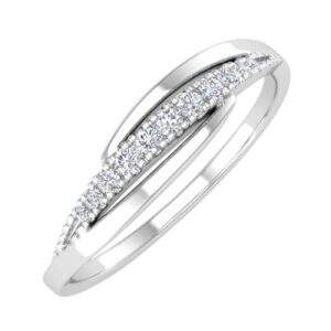 1/11 carat round diamond anniversary wedding band ring in 10k white gold (ring size 7) (i1-i2 clarity)