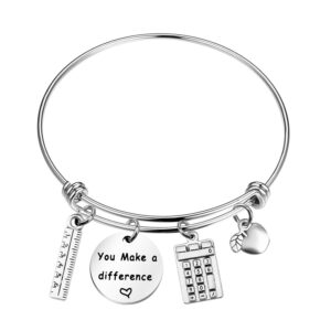 tgbje math teacher gift you make a difference bracelet math teacher thank you gift math instructor gift mathematician gift (math teacher)