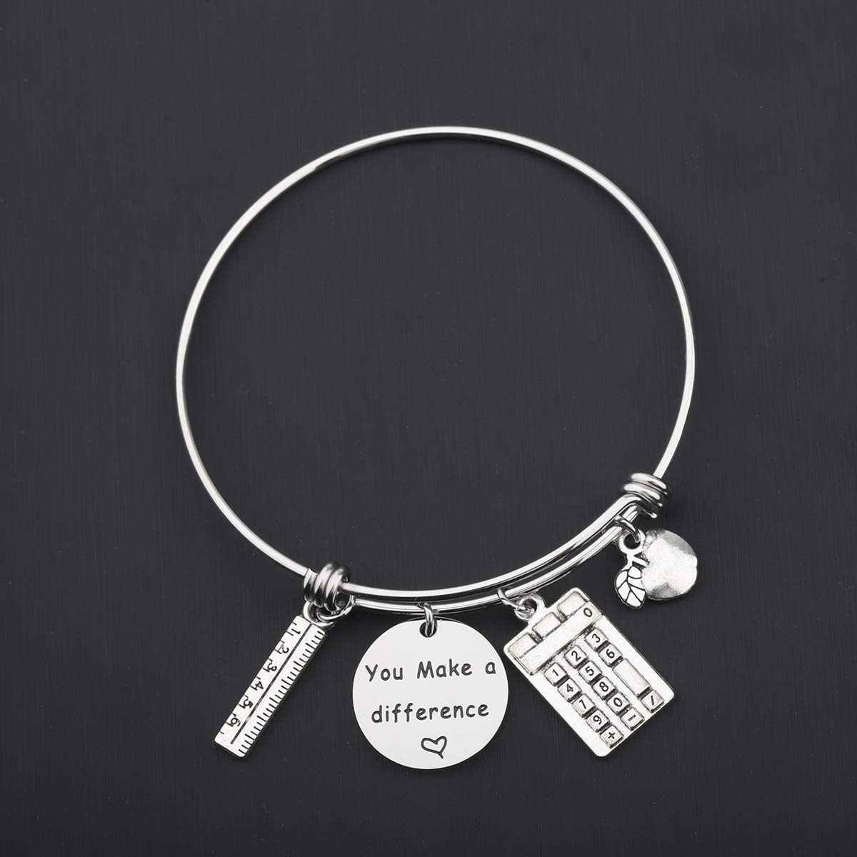 TGBJE Math Teacher Gift You Make A Difference Bracelet Math Teacher Thank You Gift Math Instructor Gift Mathematician Gift (Math Teacher)