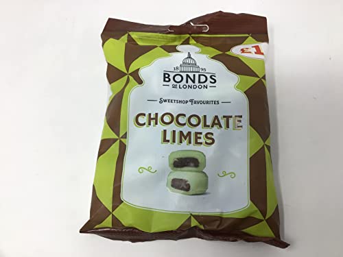 Original Bonds London Chocolate Limes Bag Lime Flavored Boiled Sweets With A Chocolate Centre Imported From The UK England A Classic Sweetshop Favorite British Candy