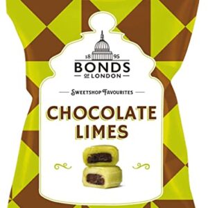 Original Bonds London Chocolate Limes Bag Lime Flavored Boiled Sweets With A Chocolate Centre Imported From The UK England A Classic Sweetshop Favorite British Candy