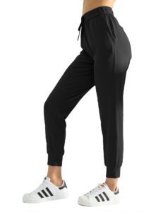 ajisai women's joggers pants drawstring running sweatpants with pockets lounge wear black s