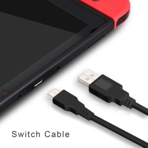 ECHZOVE Charger Compatible with Nintendo Switch, Charging Cable Compatible with Nintendo Switch, Charger Cable Compatible with Nintendo Switch Pro Controllers - Black (4.92ft)