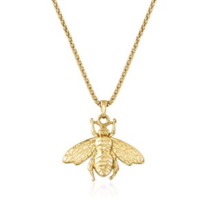 ross-simons italian 18kt gold over sterling bumblebee pendant necklace. 18 inches