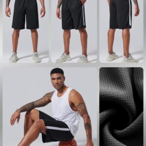 5 Pack Men's Quick Dry Athletic Shorts with Pockets Elastic Waist Activewear for Workout Gym Basketball (Set 3, X-Large)