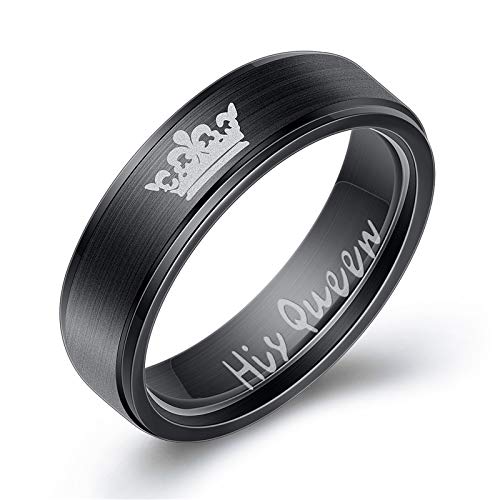 HUASAI 4Pcs Crown Tungsten Rings Set for Couples King Queen Promise Wedding Engagement Jewelry (7)