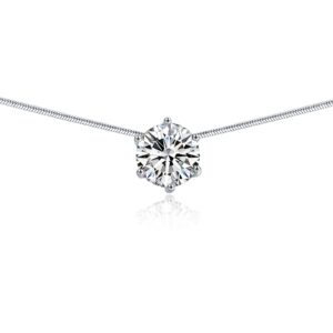 praymos 925 sterling silver 2 carat cubic zirconia necklace for women gifts solitaire necklace dainty