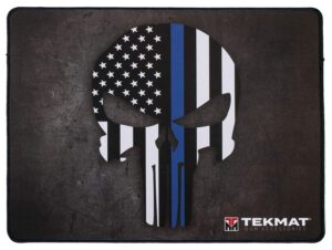 tekmat thin blue line punisher police support ultra premium gun cleaning mat, black, 15" x 20"