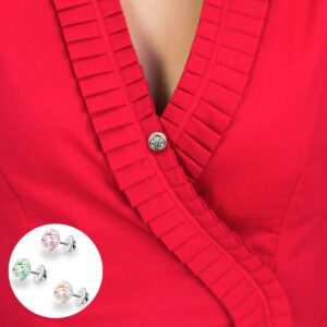 Hicarer 30 Pieces Cover up Buttons Pins Brooch for Women Safety Modesty Pins Cleavage Cover up Anti Exposure Fixed Brooches Pin for Shirt Clothes Dress Coat Sweater Decorations