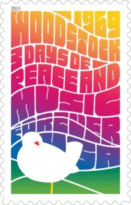 woodstock 50th anniversary (sheet of 20) commemorating music and art fair festival hippies first-class mail forever postage stamps scott #5409